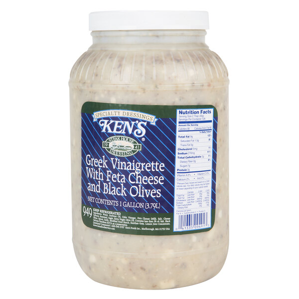 Ken's Foods 1 Gallon Greek Vinaigrette with Feta Cheese and Black ...