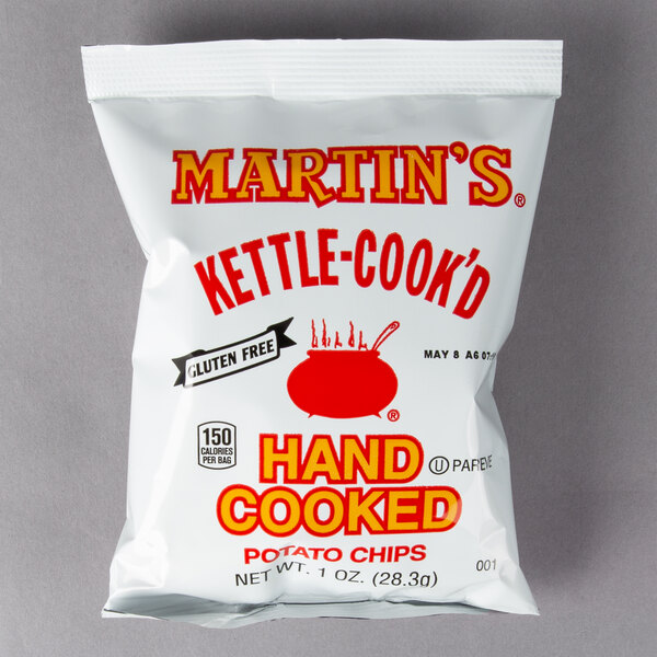 Martin's 1 oz. Bag of Kettle-Cook'd Potato Chips - 30/Case