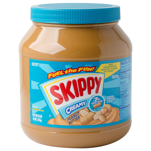 Skippy Creamy Peanut Butter 4 lb. Jar - 6/Case