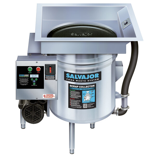 Salvajor S914 Food Scrapper / Waste Collector with Standard Basin - 3/4 ...