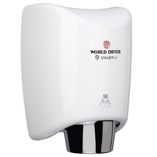 World Dryer K-974A2 SMARTdri White Aluminum High-Speed Hand Dryer - 110 ...