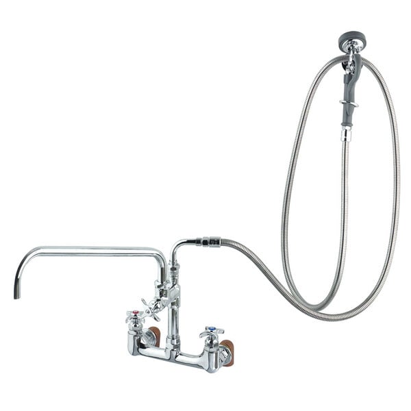 T&S B-0284 Wall Mounted Pre-Rinse Faucet with Adjustable 8" Centers ...