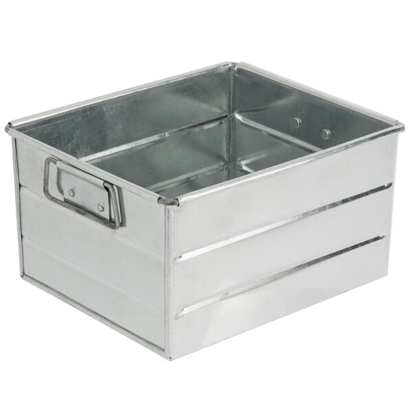 American Metalcraft MTUB7 7" x 5 3/4" x 4" Galvanized Steel Condiment Caddy