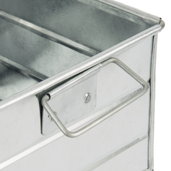American Metalcraft MTUB7 7" x 5 3/4" x 4" Galvanized Steel Condiment Caddy