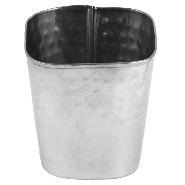 American Metalcraft FCH35 12 oz. Square Hammered Stainless Steel Fry Cup