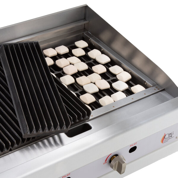 Cooking Performance Group CL-CPG-72-NL 72" Gas Lava Briquette Charbroiler - 240,000 BTU