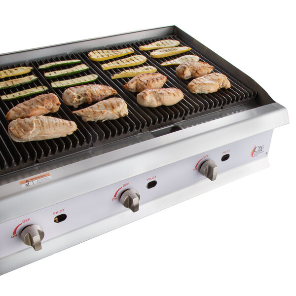 Cooking Performance Group CL-CPG-72-NL 72" Gas Lava Briquette Charbroiler - 240,000 BTU