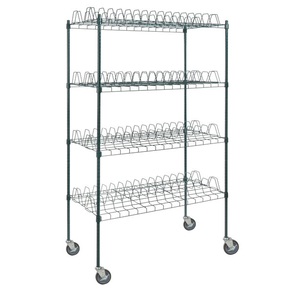 Regency 24" x 48" Green Epoxy Drying Rack 4-Shelf Kit with 64" Posts ...