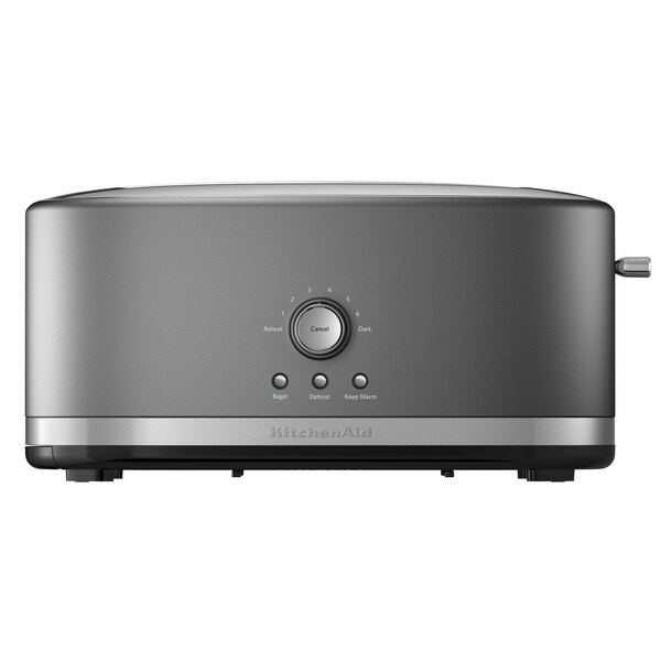 KitchenAid KMT4116CU Contour Silver 4 Slice Long Slot Toaster with High ...