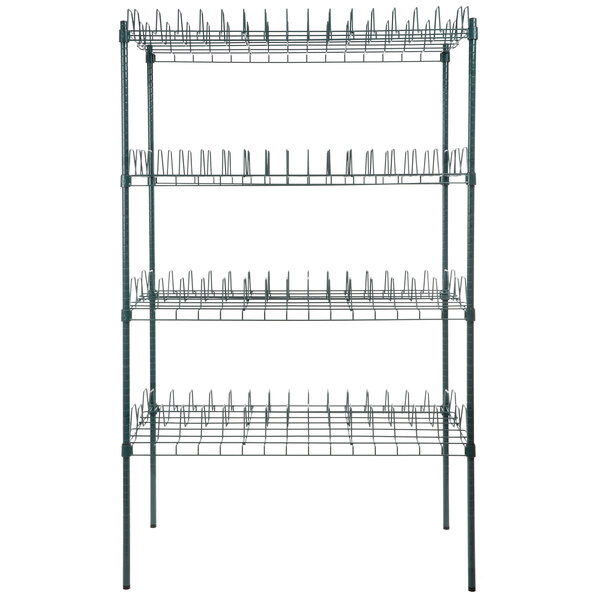 Regency 24" x 48" Green Epoxy Drying Rack 4-Shelf Kit with 74" Posts ...