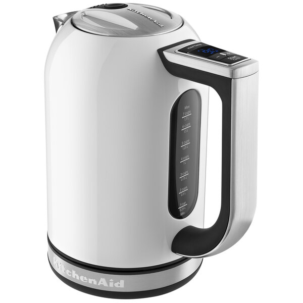 KitchenAid KEK1722WH 1.7 Liter Stainless Steel White Electric Kettle ...