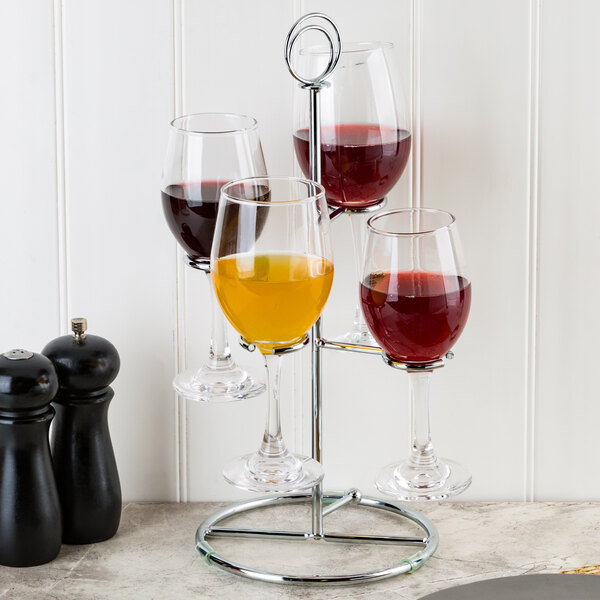 Franmara 8544 Delux Steel 4 Glass Tiered Wine Flight