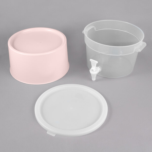 Choice Round 3 Gallon Translucent Beverage Dispenser with Rose Base
