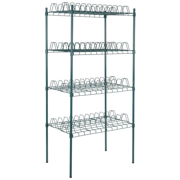 Regency 24" x 36" Green Epoxy Drying Rack 4-Shelf Kit with 74" Posts ...