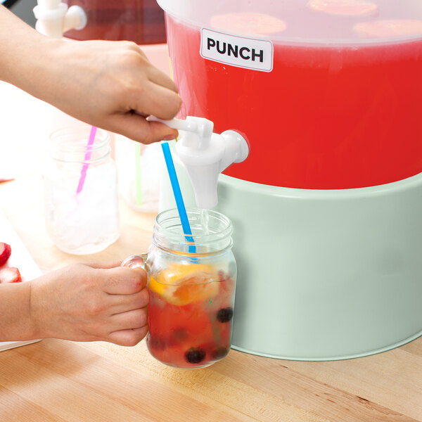 Choice Round 3 Gallon Translucent Beverage Dispenser with Cucumber Base