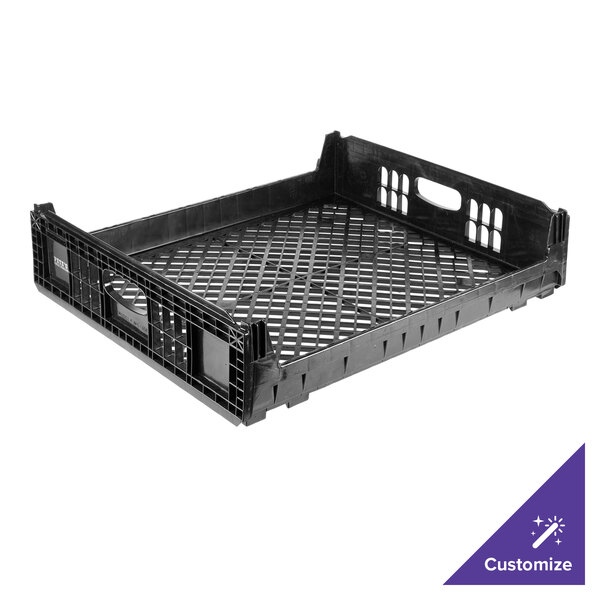 Orbis NPL650 27" x 22" x 6" Customizable Black Bakery Bread Tray ...