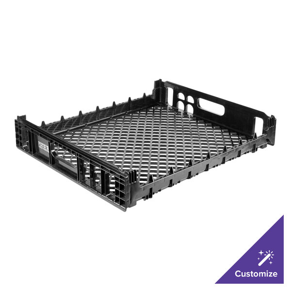 Orbis NPL630B 26" x 22" x 4" Customizable Black Double Bun Bakery Tray ...