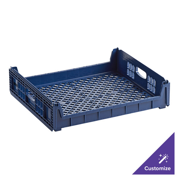 Orbis NPL640 26" x 22" x 6" Customizable Blue Bakery Bread Tray / Bread ...
