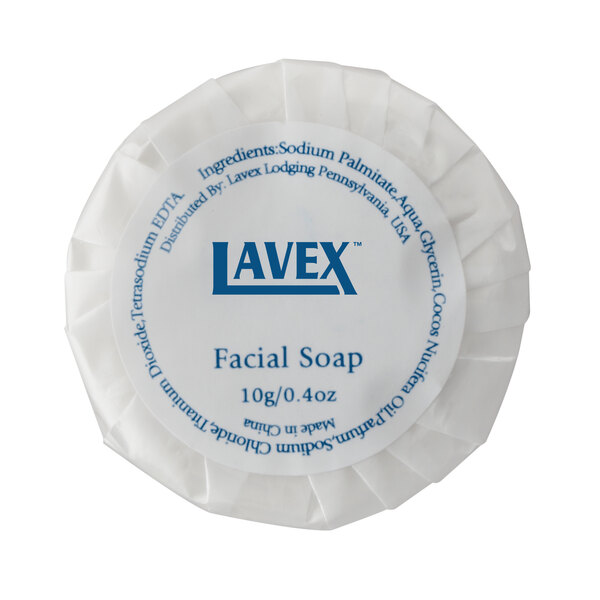 Lavex 0.4 oz. Hotel and Motel Round Wrapped Face Soap - 1000/Case