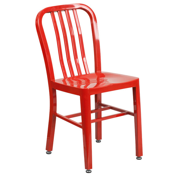 Flash Furniture CH-61200-18-RED-GG Red Metal Indoor / Outdoor Chair ...