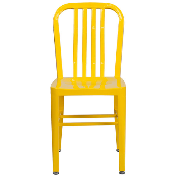 Flash Furniture CH-61200-18-YL-GG Yellow Metal Indoor / Outdoor Chair ...