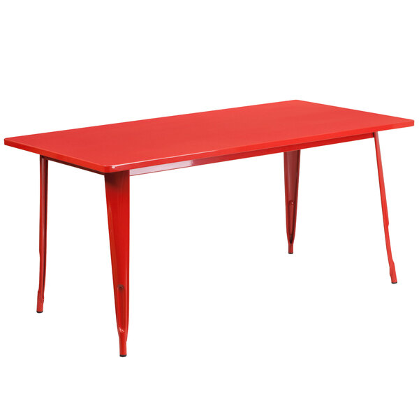 Flash Furniture ET-CT005-RED-GG 31 1/2" x 63" Red Metal Indoor ...