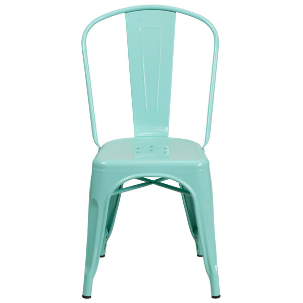 Flash Furniture Mint Green Stackable Steel Chair