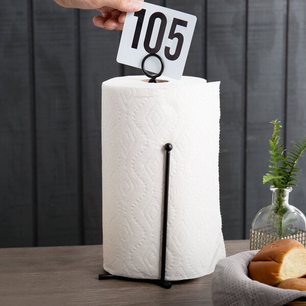 American Metalcraft PTBC 5 1/2" x 4 1/2" x 13" Black Curved Wire Paper ...