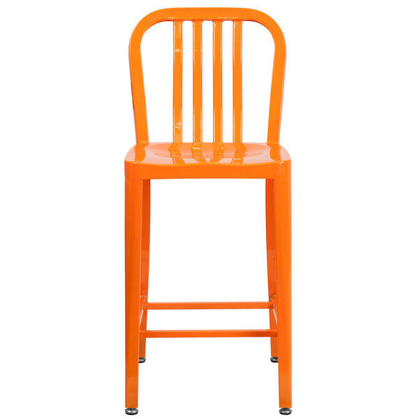 Flash Furniture CH-61200-24-OR-GG 24" Orange Metal Indoor / Outdoor ...