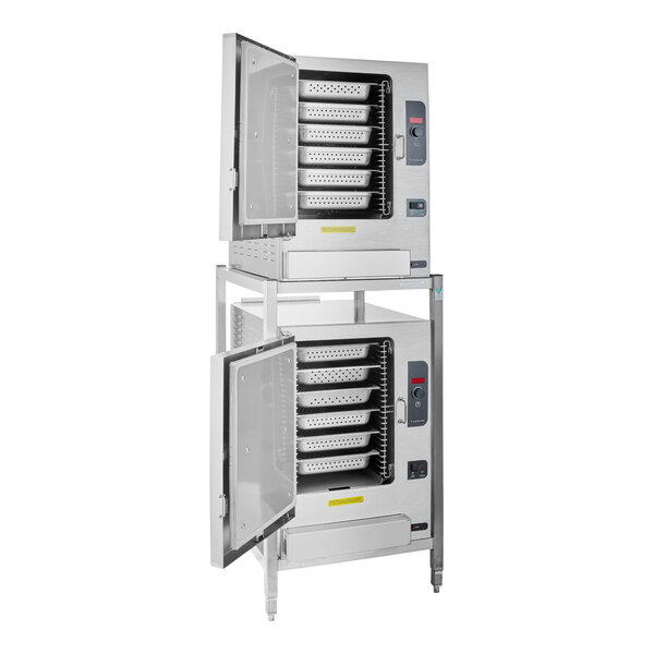 Cleveland 2-22CET66.1 SteamChef 6 Double Deck 12 Pan Electric Floor ...