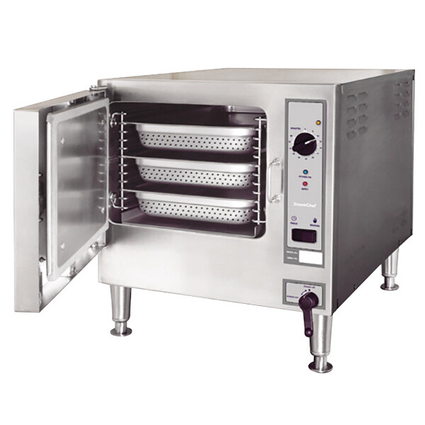 Cleveland 22CET3.1 SteamChef 3 Pan Electric Countertop Steamer - 440 ...