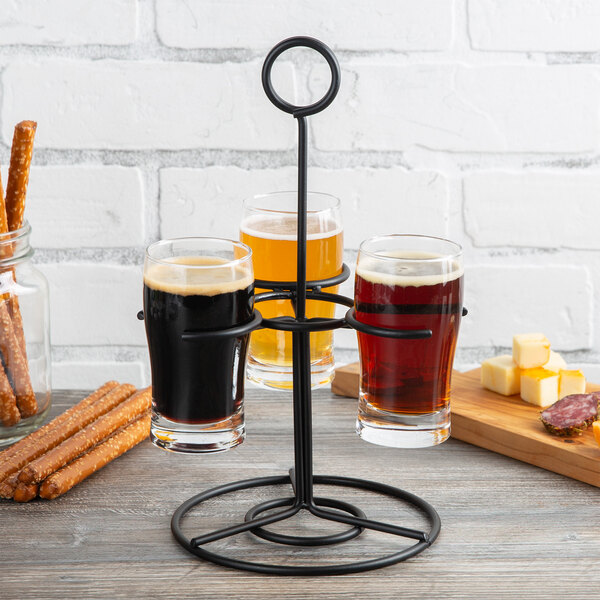 Vollrath Three Glass Black Flight Carrier