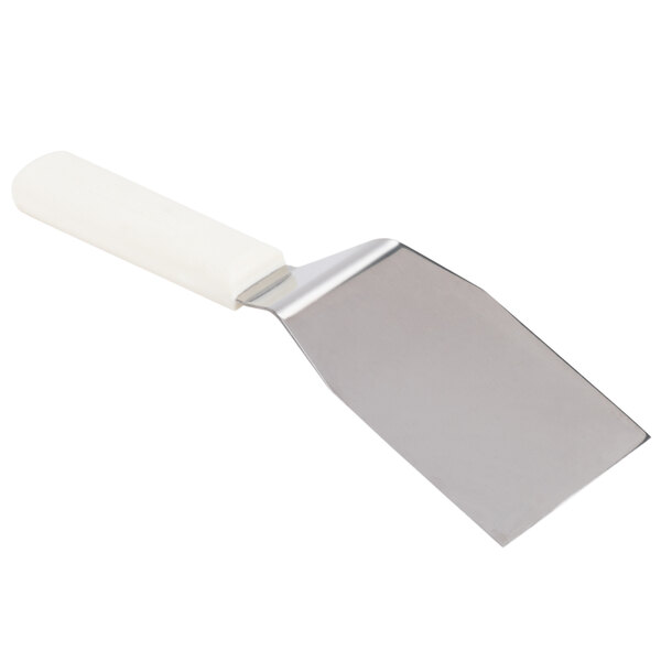 Dexter-Russell 16433 4" x 3" Solid Turner - White Plastic Handle