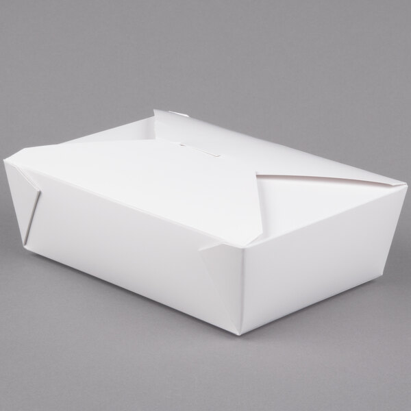 Fold-Pak 03BPWHITEM Bio-Pak 8" x 6" x 2 1/2" White Microwavable Paper ...