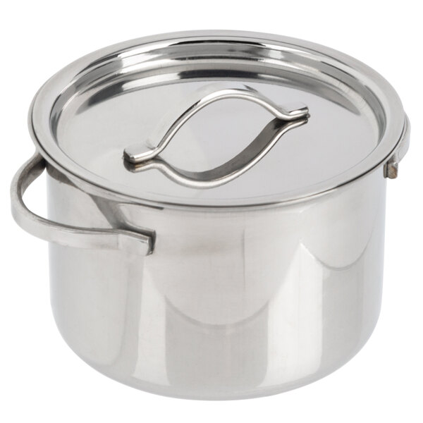 American Metalcraft MPL8 8 oz. Mini Stainless Steel Pot and Lid