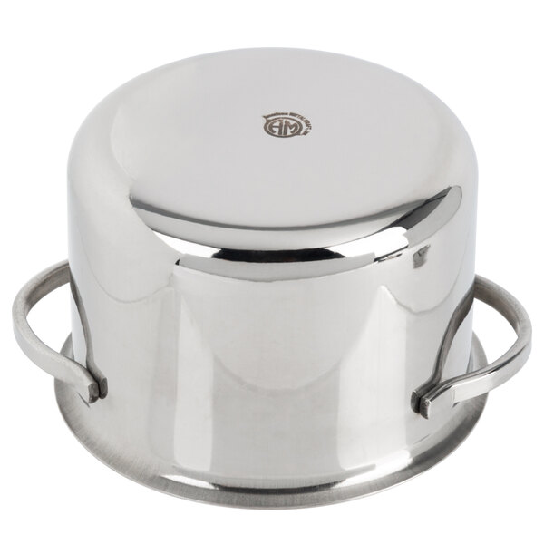 American Metalcraft MPL8 8 oz. Mini Stainless Steel Pot and Lid