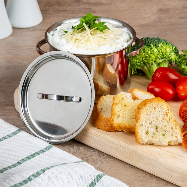 American Metalcraft MPL8 8 oz. Mini Stainless Steel Pot and Lid