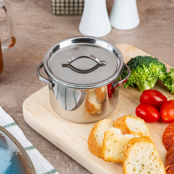 American Metalcraft MPL8 8 oz. Mini Stainless Steel Pot and Lid