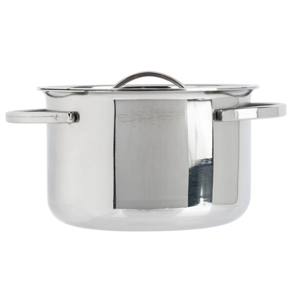 American Metalcraft MPL14 14 oz. Mini Stainless Steel Pot and Lid