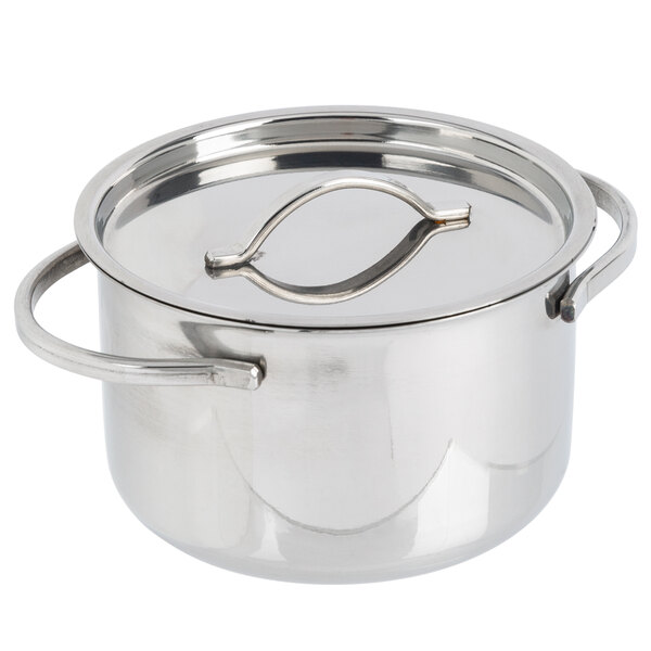 American Metalcraft MPL14 14 oz. Mini Stainless Steel Pot and Lid