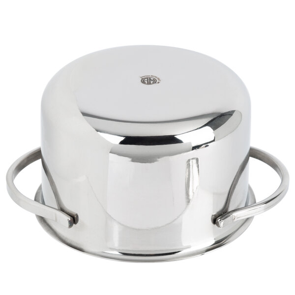 American Metalcraft MPL14 14 oz. Mini Stainless Steel Pot and Lid