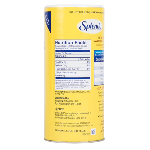 Splenda Sweetener 16 oz. Bulk Canister