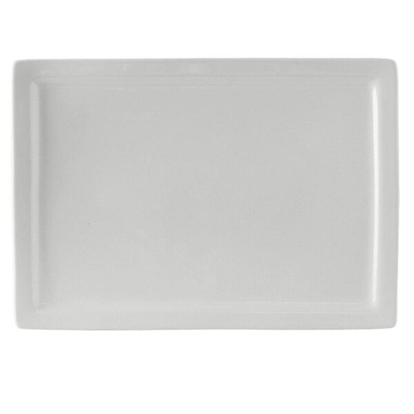 Tuxton BWH-1544 15 1/2" x 11" White Rectangular China Plate - 6/Case