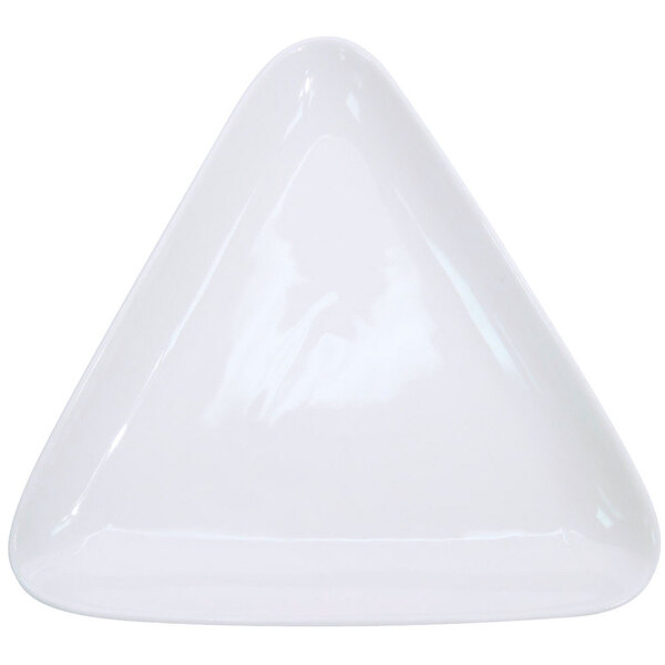 CAC COP-T16 10 3/4" x 10" Coupe Bright White Triangle Porcelain Plate ...