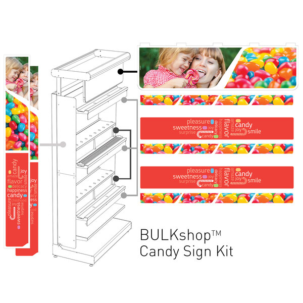 Rosseto GK2121 Bulkshop Free Standing Candy Merchandising Gondola with ...