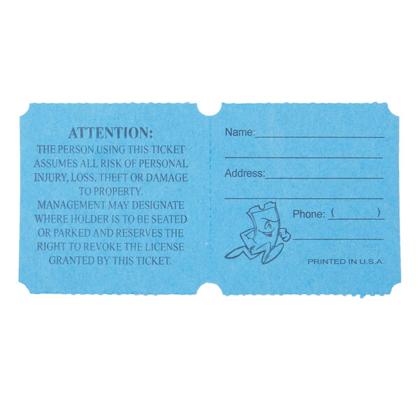 Blue 50/50 Raffle Tickets - 1000/Roll | WebstaurantStore