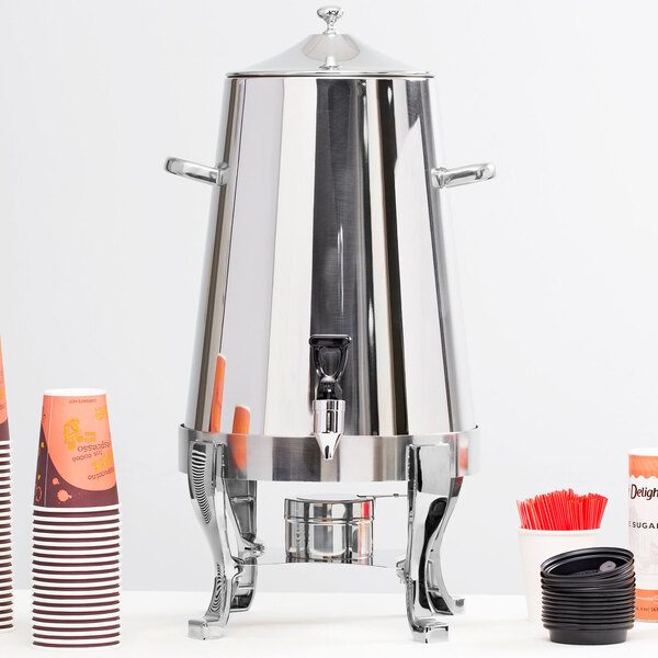 Choice Deluxe Stainless Steel 80 Cup Coffee Chafer Urn with Chrome ...