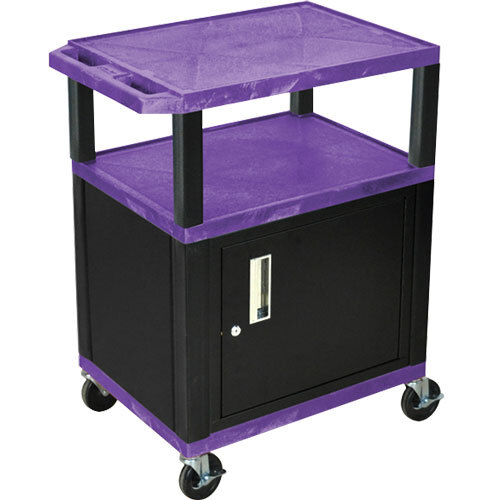 Luxor WT2642PC2E-B Purple Tuffy Two Shelf Adjustable Height A/V Cart ...