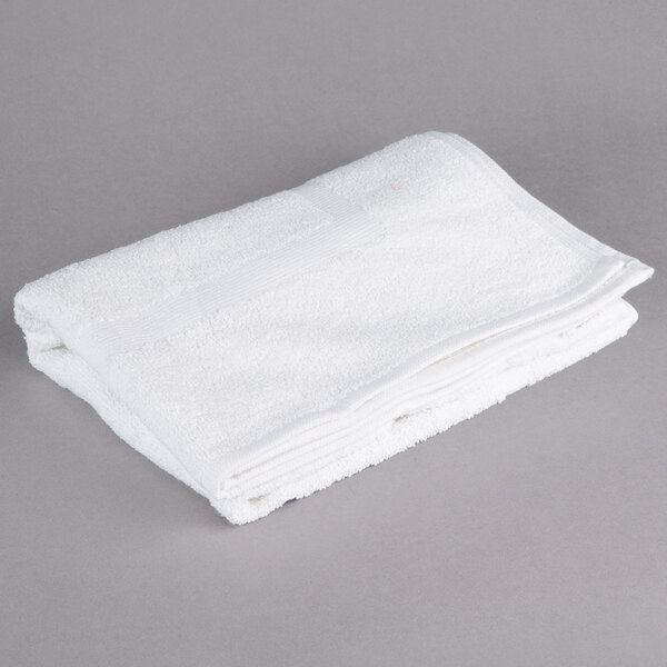Oxford Silver 20" x 30" White Open End Cotton / Poly Bath Mat 7 lb ...