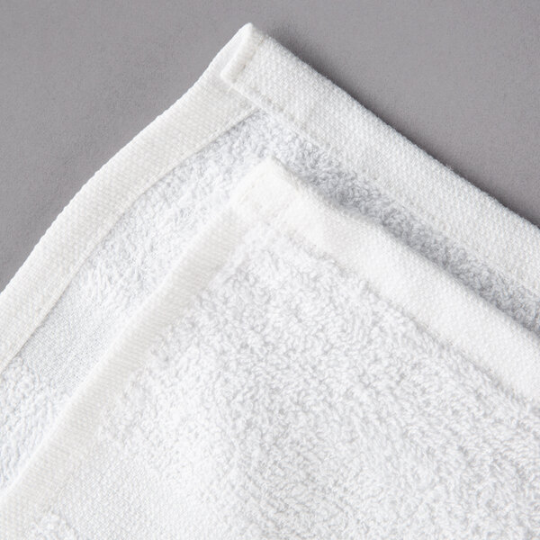 Oxford Silver 24" x 48" White Open End Cotton / Poly Bath Towel 8 lb ...